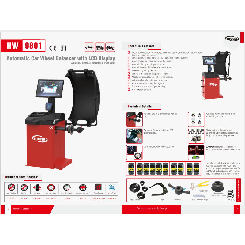 Automatic Car Wheel Balancer LCD ME9801